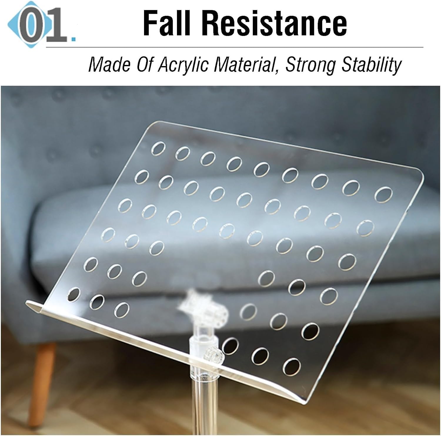 Portable Speaker Podium Stand Clear Acrylic Lecterns Height Adjustable Podium Firm and Stable Base Pulpits Speaking Lectern