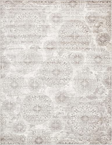 Unique Loom Sofia Collection Area Rug - Grand (9' x 12' 2", Light Gray/ Ivory)
