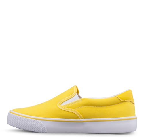 Lugz Women's Clipper Classic Slip-on Fashion Sneaker, Yellow/White, 7, M