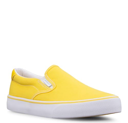 Lugz Women's Clipper Classic Slip-on Fashion Sneaker, Yellow/White, 7, M