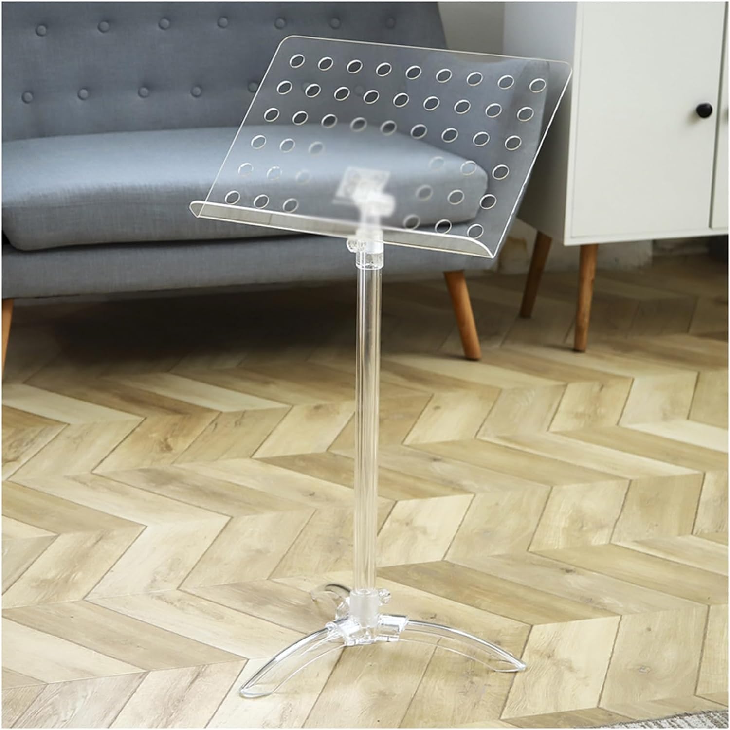 Portable Speaker Podium Stand Clear Acrylic Lecterns Height Adjustable Podium Firm and Stable Base Pulpits Speaking Lectern