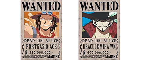 Bamboo's Store OP Wanted Posters, Anime Posters 42 cm × 29 cm, New Edition, Luffy 1.5 Billion, Zoro 320 Million, Set of 16