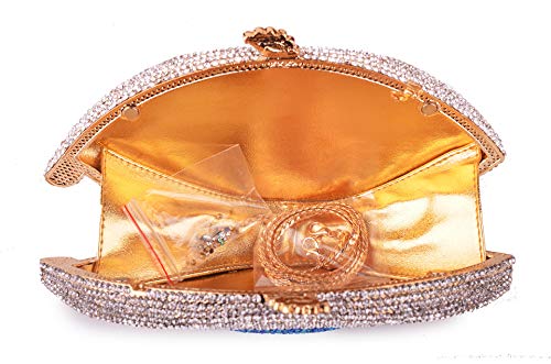 Flada Eye Shape Luxury Crystal Wedding Purses Women Handbags Clutch Evening Bag Silver
