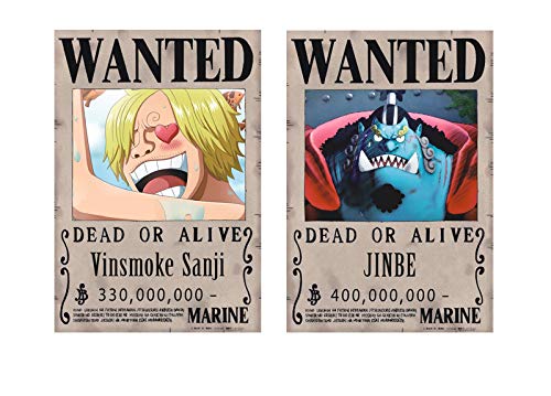 Bamboo's Store OP Wanted Posters, Anime Posters 42 cm × 29 cm, New Edition, Luffy 1.5 Billion, Zoro 320 Million, Set of 16