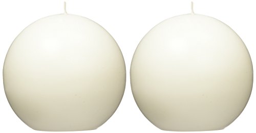 Zest Candle 2-Piece Ball Candles, 4-Inch, White Citronella