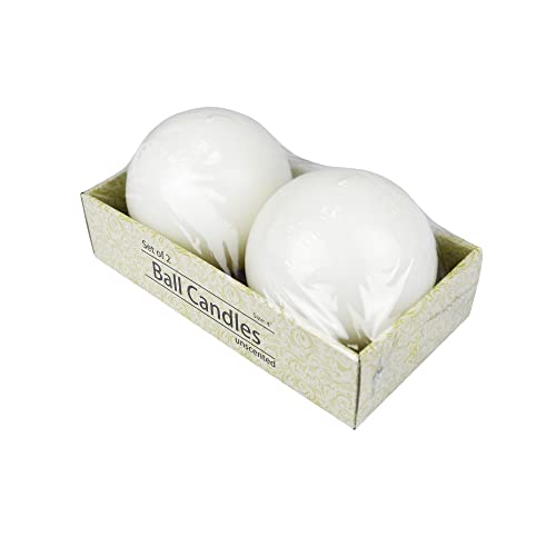 Zest Candle 2-Piece Ball Candles, 4-Inch, White Citronella