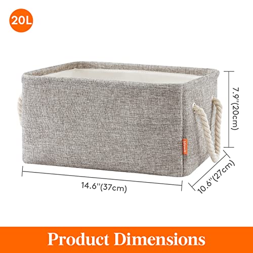 Lifewit 6 Pack 18L Storage Cubes (Light Grey), Bundle with 6 Pack 20L Storage Baskets (Grey)