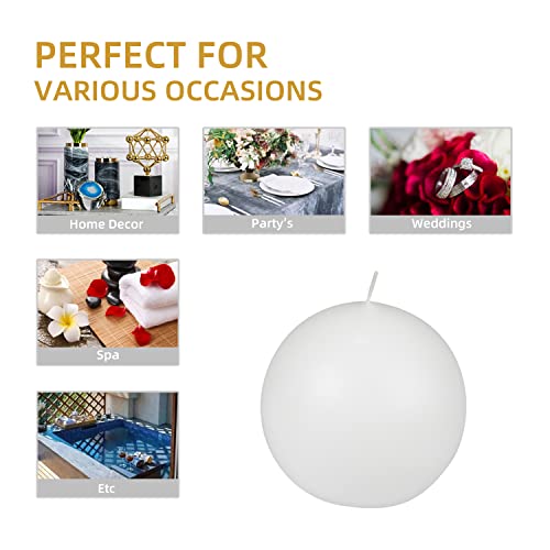 Zest Candle 2-Piece Ball Candles, 4-Inch, White Citronella