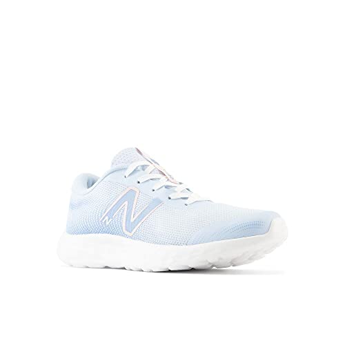 New Balance Girls DynaSoft 520 V8 Lace-Up Running Shoe, Bright Sky/Shell Pink/White, 5.5 Big Kid