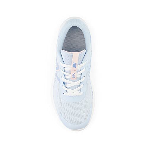 New Balance Girls DynaSoft 520 V8 Lace-Up Running Shoe, Bright Sky/Shell Pink/White, 5.5 Big Kid