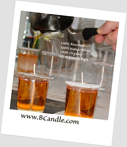 BCandle 100% Pure Beeswax 15-Hour Votives Candles Organic Hand Made (6)