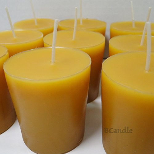 BCandle 100% Pure Beeswax 15-Hour Votives Candles Organic Hand Made (6)