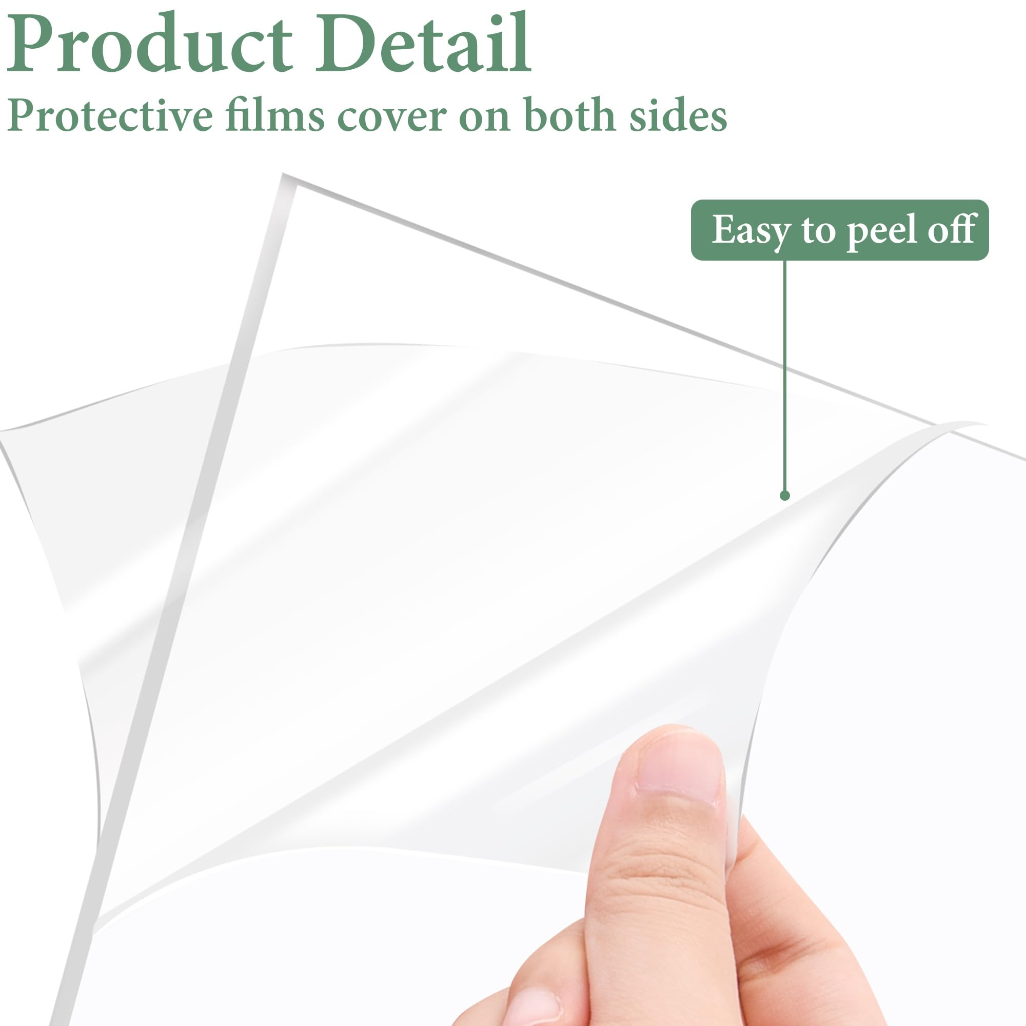 Duufin 15 Pack Clear Plexiglass Sheets 4" x 6" Clear Acrylic Sheets 0.04" Thick Extruded Plexiglass Panels Transparent Plastic Sheet for Picture Frame Glass Replacement, Projects Display, Painting
