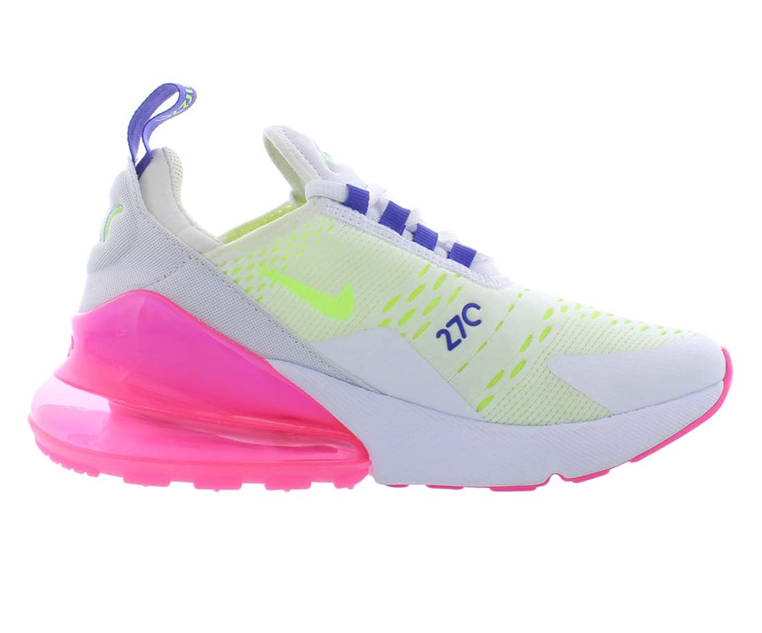 Nike Women's Air Max 270 White/Volt-Pink Blast (DH0252 100) - 10