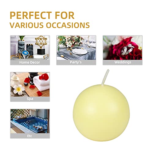 Zest Candle 6-Piece Ball Candles, 3-Inch, Ivory