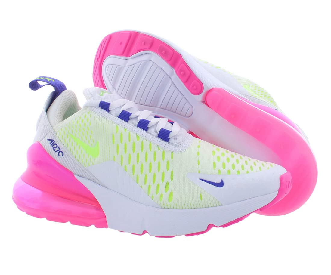 Nike Women's Air Max 270 White/Volt-Pink Blast (DH0252 100) - 10