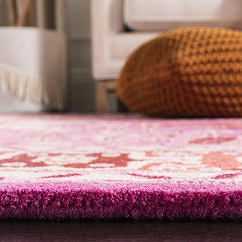 SAFAVIEH Bellagio Collection 8' x 10' Red / Pink BLG545B Handmade Medallion Premium Wool Area Rug