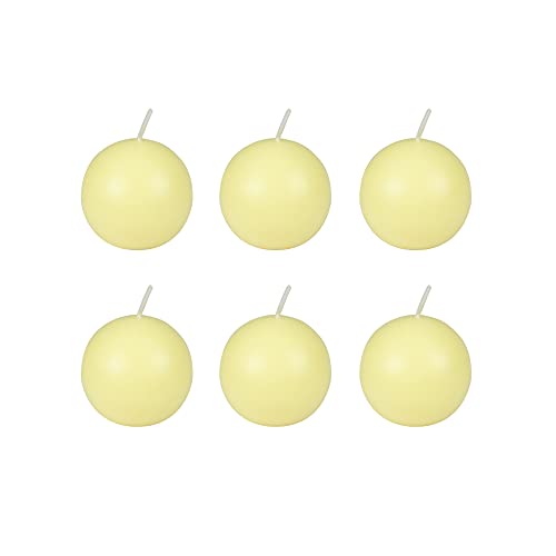 Zest Candle 6-Piece Ball Candles, 3-Inch, Ivory