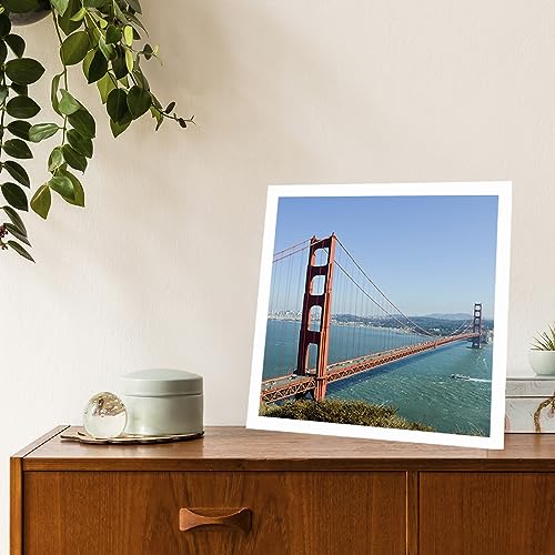 HEYTUYA 9x9 Picture Frame White for Tabletop or Wall Hanging, 9 x 9 Frame, Wall Gallery Photo Frame with Shatter Resistant Plexiglas, White