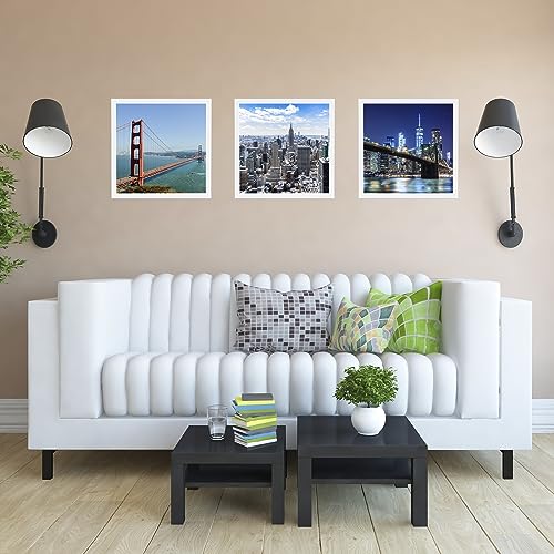HEYTUYA 9x9 Picture Frame White for Tabletop or Wall Hanging, 9 x 9 Frame, Wall Gallery Photo Frame with Shatter Resistant Plexiglas, White