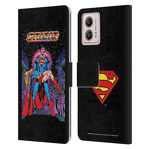 Head Case Designs Officially Licensed Superman DC Comics Crisis On Infinite Earths Famous Comic Book Covers Leather Book Wallet Case Cover Compatible with Motorola Moto G53 5G