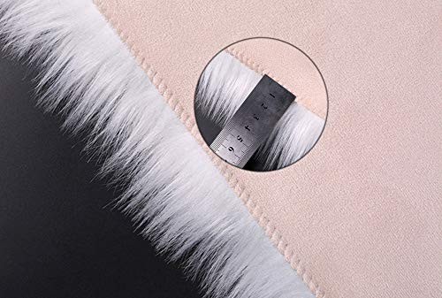 Soft Faux Sheepskin Fur Rug, Oval Small Sized Floor Area Shag Sofa Cover,Bedside Kitchen Living Room Nursery Mat Gold 19"x31"