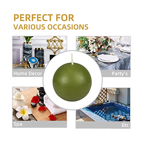Zest Candle 12-Piece Ball Candles, 2-Inch, Sage Green