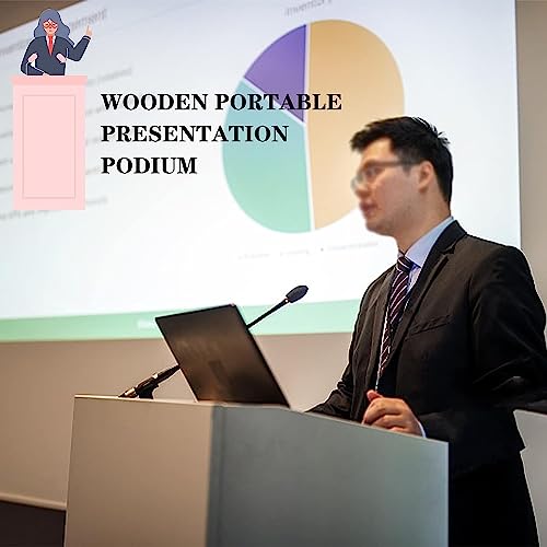 Podium Stand Modern Lecterns Wood Podium Stand Floor Standing Teacher Podiums W/Spacious Shelves Reception Desk Portable Podium Stand Has Many uses