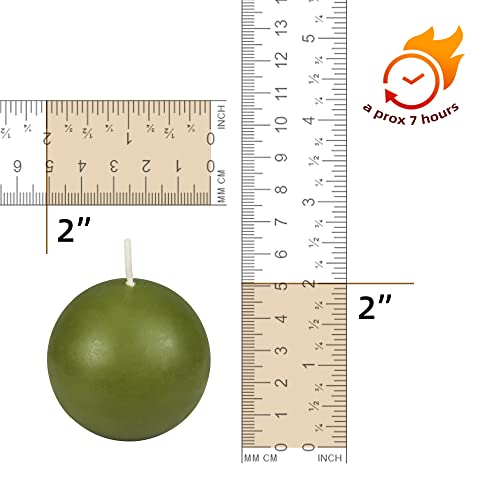 Zest Candle 12-Piece Ball Candles, 2-Inch, Sage Green
