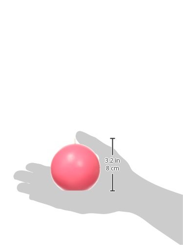 Zest Candle 6-Piece Ball Candles, 3-Inch, Hot Pink