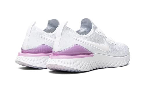 Nike Women's Epic React Flyknit Running Shoe, White/Pink/Black, 9.5