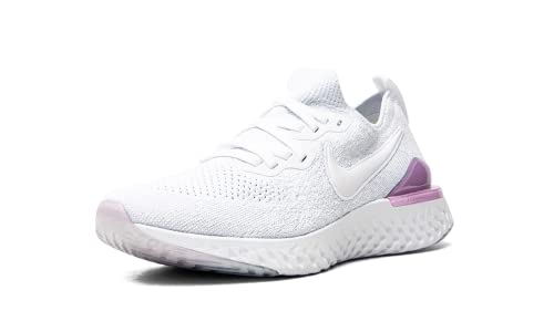 Nike Women's Epic React Flyknit Running Shoe, White/Pink/Black, 9.5