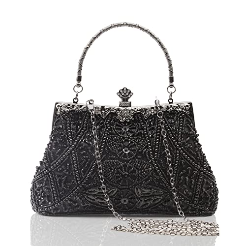 BABEYOND Evening Clutch Purses for Women - 1920s Accessories for Women Gatsby Evening Bag Vintage Beaded Sequin Pearl Clutch