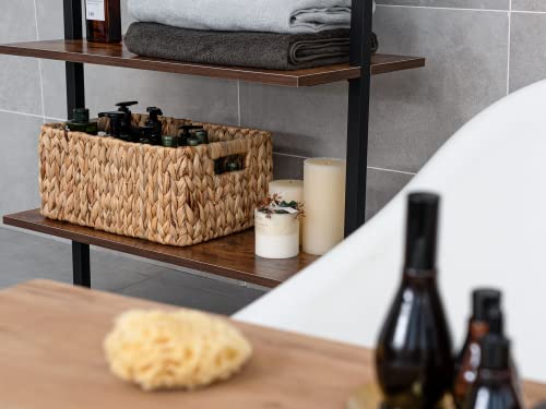 StorageWorks Handwoven Storage Baskets, Water Hyacinth Wicker Baskets for Organizing, Set of 3 (1PC Large, 2PCS Medium)