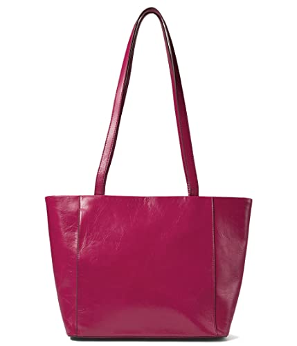 HOBO Haven Tote for Women - Leather Construction with Top Handles, Cotton Lining, Zippered Closure, and Stylish Tote Fuchsia One Size One Size