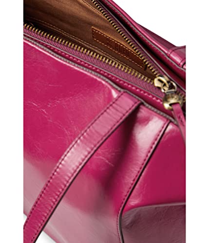 HOBO Haven Tote for Women - Leather Construction with Top Handles, Cotton Lining, Zippered Closure, and Stylish Tote Fuchsia One Size One Size