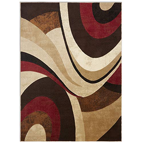 Home Dynamix Tribeca Slade Modern Area Rug, Abstract Brown/Red 39"x55"