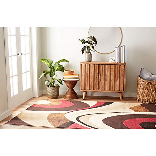Home Dynamix Tribeca Slade Modern Area Rug, Abstract Brown/Red 39"x55"