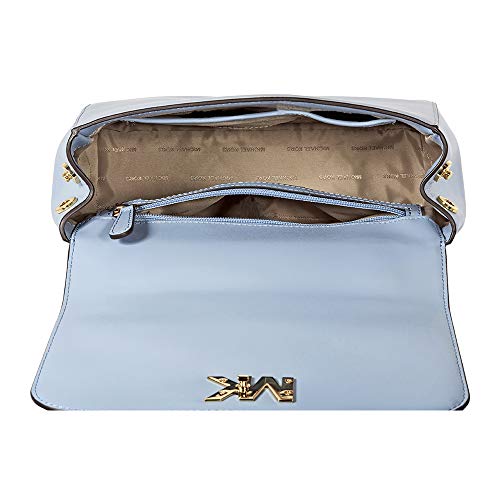 Michael Kors Mott Medium Leather Satchel- Pale Blue
