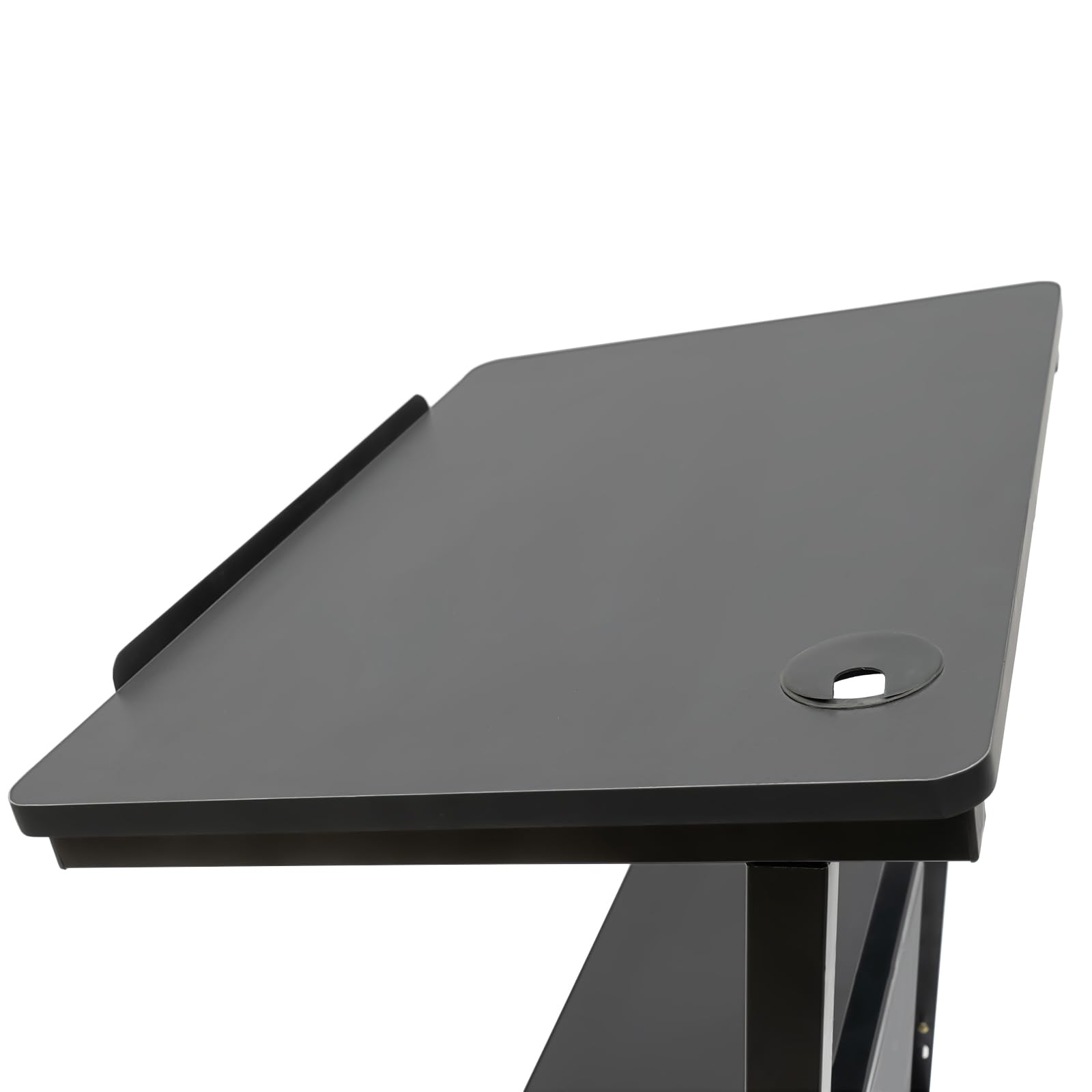 Mobile Stand Up Lectern Podium with Wheels, Portable Heavy Duty Height Adjustable Desk, Ergonomic Ambidextrous Steel Frame for Church Pulpit, Classroom Lecture Speech (Black)