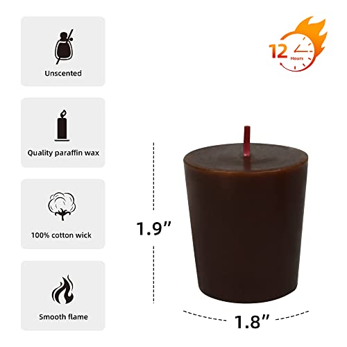 Zest Candle 12-Piece Votive Candles, Brown
