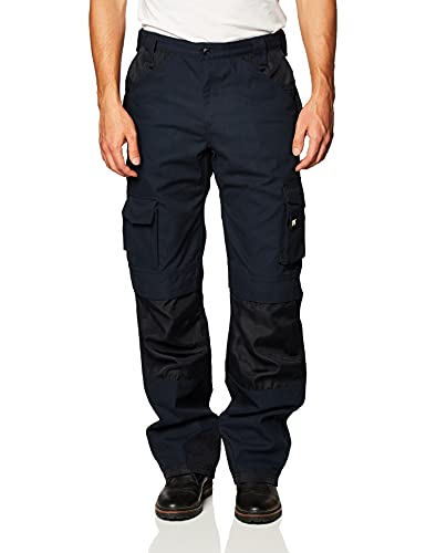 Caterpillar Men's Trademark Work Pants Built from Tough Canvas Fabric with Cargo Space, Classic Fit, Navy, 30W x 30L