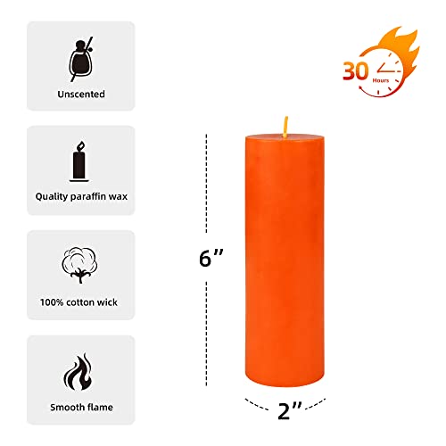 Zest Candle Pillar Candle, 2 by 6-Inch, Orange