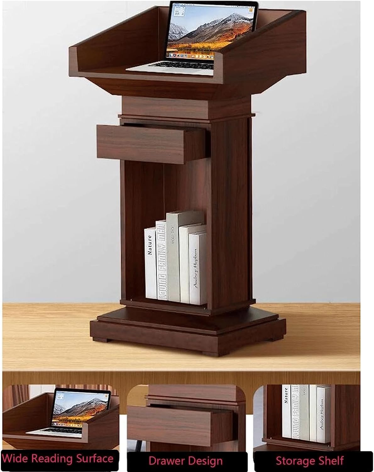 Lectern Podium Podium Stand Wooden Podium Stand Heavy Duty Professional Lecterns Easy to Assemble Church Pulpits