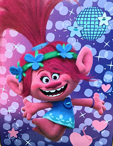 DreamWorks Silky Soft Throw Blanket Trolls Bright Star 40IN X 50IN