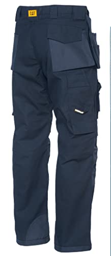 Caterpillar Men's Trademark Work Pants Built from Tough Canvas Fabric with Cargo Space, Classic Fit, Navy, 30W x 30L