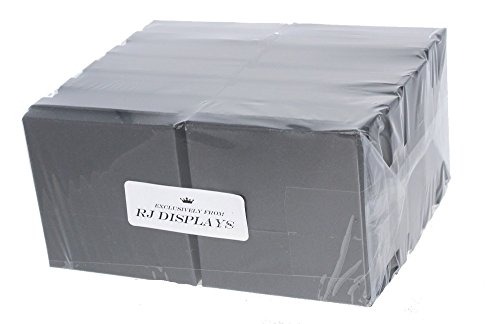 16 Pack Cotton Filled Matte Black Color Jewelry Gift and Retail Boxes 3.5 X 3.5 X 1 Inch Size by R J Displays