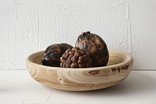Creative Co-op DA5751 Handmade Decorative Paulownia Wood Bowl, Natural,19 liters