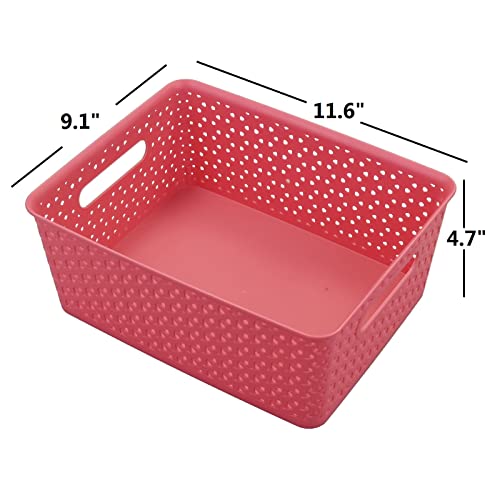 Anbers Plastic Storage Baskets for Organizing, Classroom Baskets, Set of 4