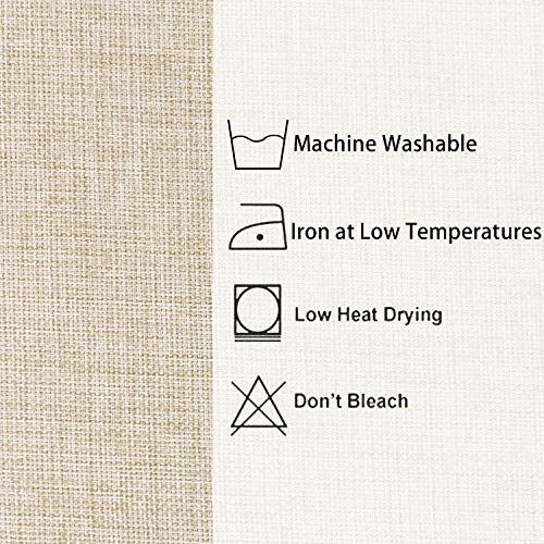 Hiasan Faux Linen Rectangle Tablecloth - Wrinkle and Stain Resistant Washable Table Cloth for Kitchen Dining Room Holiday Table Cover for Party Dinner, Beige, 54 x 80 Inch
